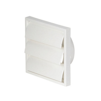 Airflow External Wall Vent Cover - Gravity Flap - White -Ducting 100 mm ...