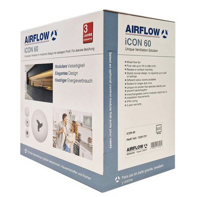 Airflow iCON 60 Extractor Fan 78 l/s - 150mm/6, Power 66.3W, Iris ...