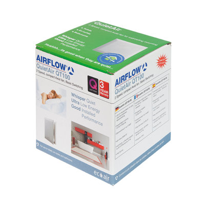 Airflow QuietAir QT100HT 100mm Bathroom Extractor Fan 25l/s - Ultra ...