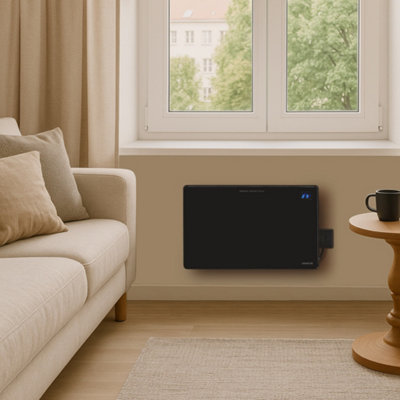 Airmaster 1.5KW Panel Heater Matt Black with Timer