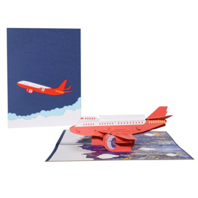 Airplane Skyward Sprint 3D Pop-Up Greeting Card