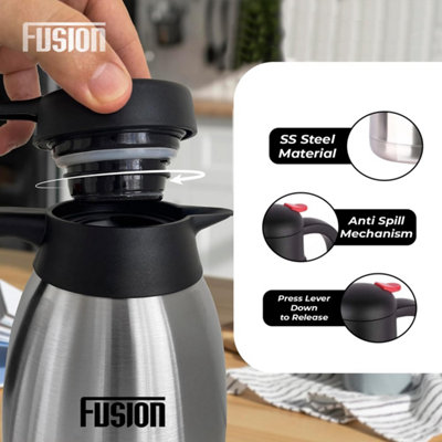 Airpot Flask 2L Double Wall Insulated Thermal Coffee Carafe with Pump ...