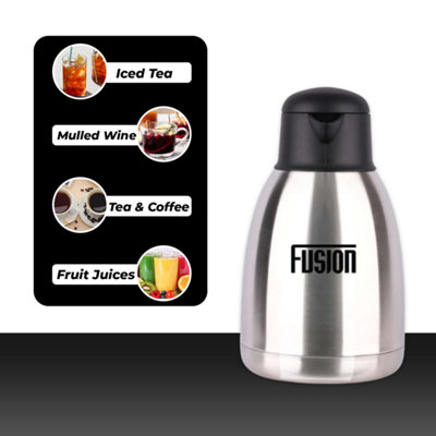 Airpot Flask 2L Double Wall Insulated Thermal Coffee Carafe with Pump ...