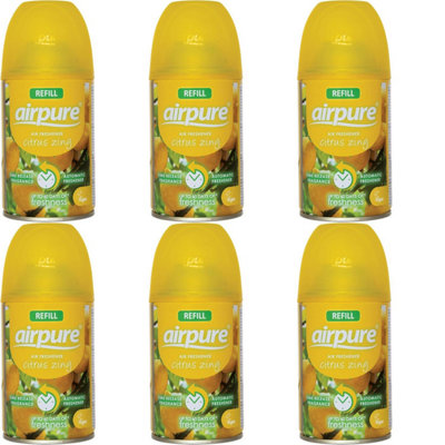 AIRPURE Air-O-Matic Air Freshener Refill, 250ml Citrus ZING (Pack of 6 ...