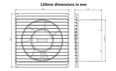 AirRoxy 125mm Humidity Sensor Extractor Fan Silent Bathroom Ventilation ...