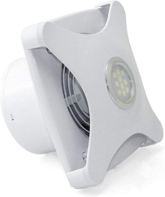 Airtech 4" 100mm Extractor Fan with LED Light Bulb lamp, Wall Exhaust ...