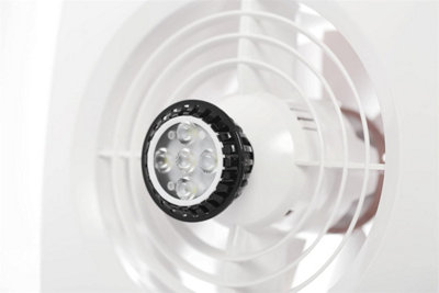 Airtech 4" 100mm Extractor Fan with LED Light Bulb lamp, Wall Exhaust ...
