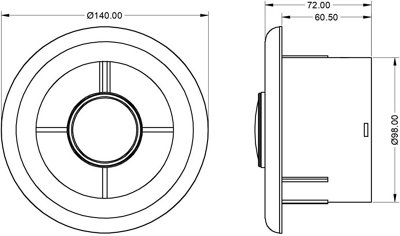 AirTech LED 5W Light with 4" Chrome White Grille and Transformer (5W)
