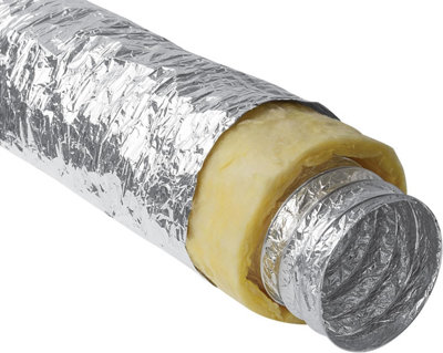 AirTech-UK 4-inch Insulated Flexible Ventilation Duct Hose - 100mm x ...