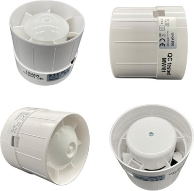 AirTech-UK 4" Inline Bathroom Extractor Fan with Timer - Complete ...