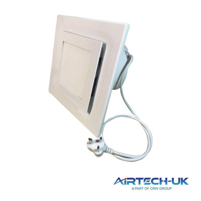 AirTech-UK Bathroom Ceiling Extractor Fan 100mm/ 4" with Square 12 W ...