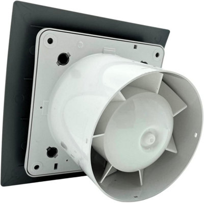 AirTech-UK Bathroom Extractor Fan 100 mm / 4" White with Metallic band ...