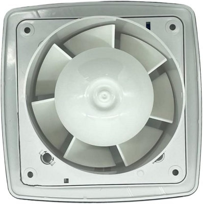 AirTech-UK Bathroom Extractor Fan 100 mm / 4" White with Metallic band ...