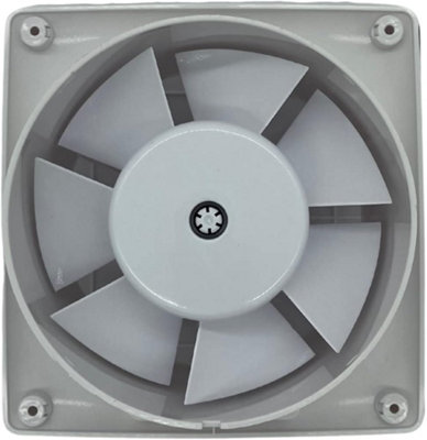 AirTech-UK Bathroom Extractor Fan 150mm/6 Matte Black Glass Front Panel ...