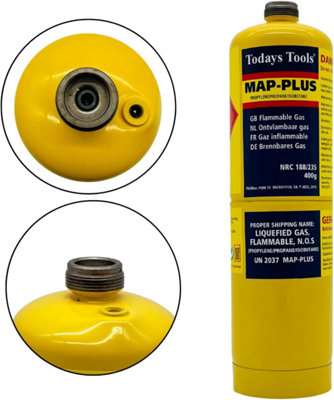 AirTech-UK Hand Torch Map Gas Cylinder 400g, Map Pro Plus Disposable ...