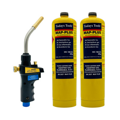 AirTech-UK Hand Torch Self Igniting with 2 Map Gas - - Versatile Flame ...