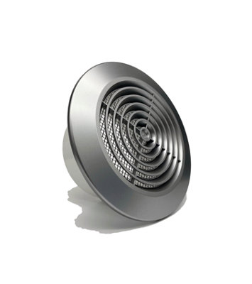 AirTech-UK Internal Ventilation Round Satin Silver Grille 100mm / Dia 4 ...