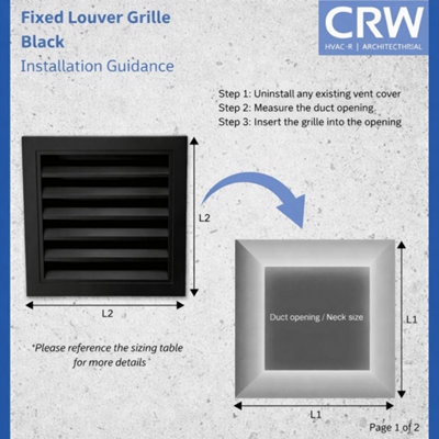 AirTech-UK MaxShield Aluminium Louvre Vent, Black Powder Coated with ...