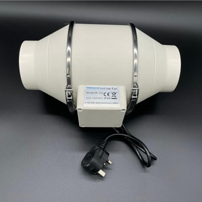 AirTech-UK Mixed Flow Inline Bathroom Extractor Fan 100mm / Dia 4 ...