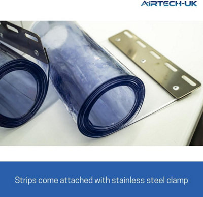 AirTech-UK PVC Refrigeration Freezer Strip Curtain Door Strips 2 Meter ...