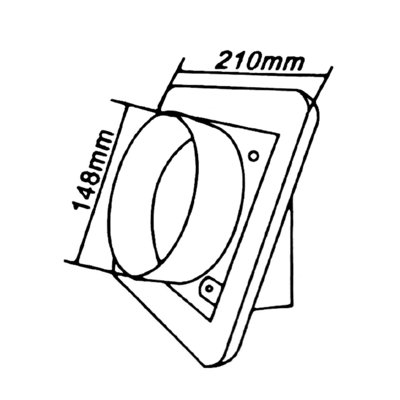 AirTech-UK White Cowl Outlet Grille Wall Vent 150mm/6" Round Rear ...