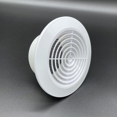 AirTech-UK White Internal Ventilation Round Grille 100mm / Dia 4 ...
