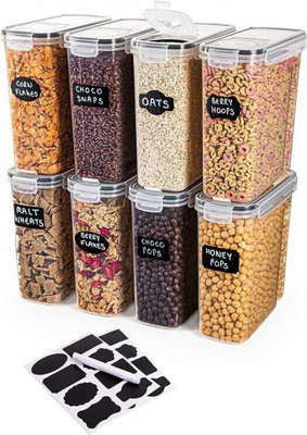 Airtight Stackable Food Storage Containers - 4 Piece Set for Pantry ...