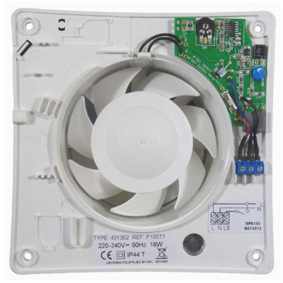 Airvent 431302 Low Profile Extractor Fan 100mm / 4 Inch (Timer Model ...