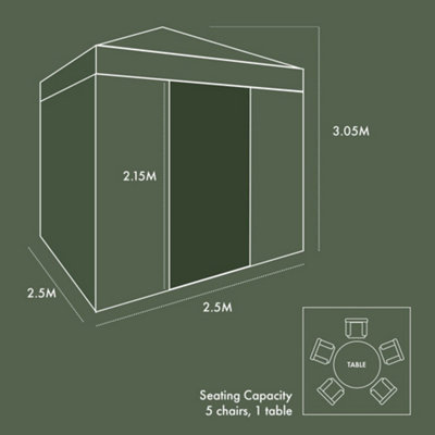 Airwave Four Seasons Essential 2.5x2.5 Pop Up Gazebo with Sides - Blue