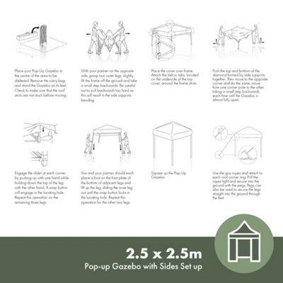 Airwave Four Seasons Essential 2.5x2.5 Pop Up Gazebo with Sides - Blue