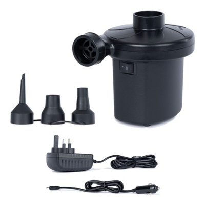 airzzZ Electric Air Pump for Inflatable Air Bed Mattress AC 220V 240V Quick Fill 3 Nozzle Pump 150W