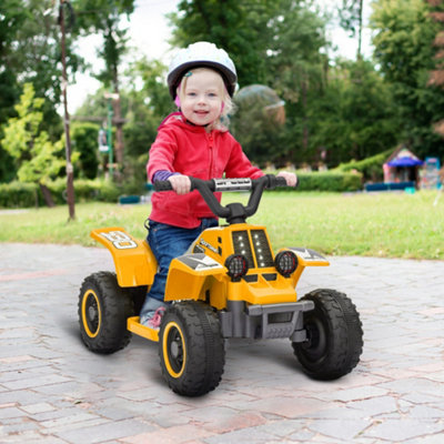 AIYAPLAY 6V Electric Quad Bike w/ Forward/Backward, Yellow