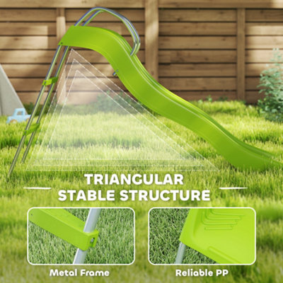AIYAPLAY Freestanding Slide for Kids with Climbing Ladder, Green