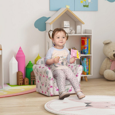 AIYAPLAY Kids Armchair Toddler Sofa Chair Bedroom Playroom, Flamingo Pink