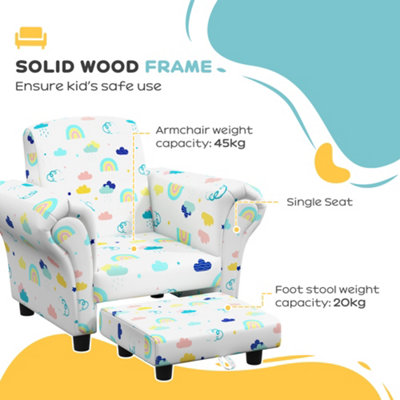 AIYAPLAY Kids Sofa Set Toddler Armchair with Footrest, Children Chair ...
