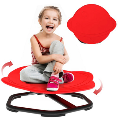AIYAPLAY Planet-Shaped Kids Swivel Chair, Sensory Spinning Chair, Red