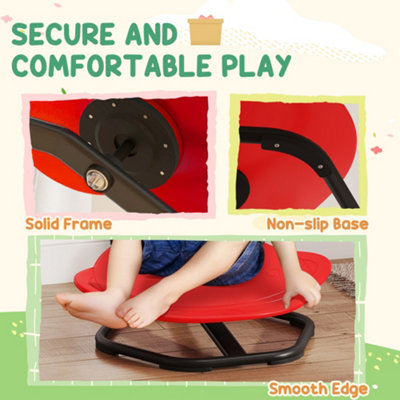 AIYAPLAY Planet-Shaped Kids Swivel Chair, Sensory Spinning Chair, Red