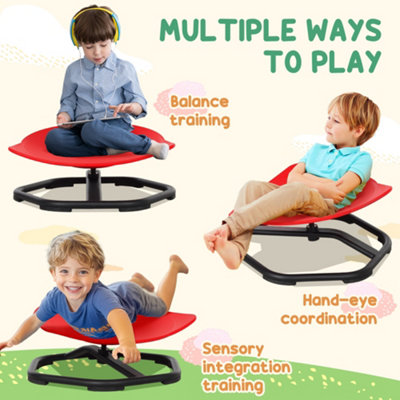 AIYAPLAY Sensory Spinning Chair for Kids, for Balance, Coordination, Red