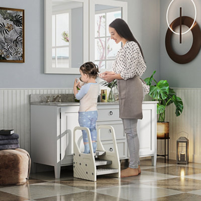 AIYAPLAY Toddler Tower, Adjustable 3 Step Kitchen Stool Helper for 2-5 ...