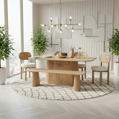 Ajmer Solid Wood 175cm Dining Table / Sideboard