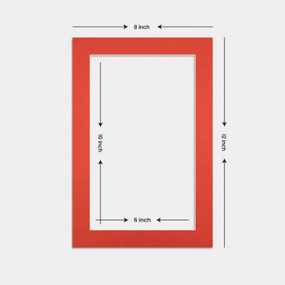 AK Frames 12x8 Poppy Red Picture Mounts to Fit 10x6 Aperture Size ...
