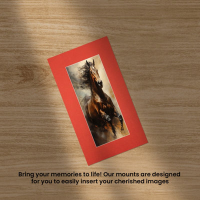 AK Frames 16x9 Poppy Red Picture Mounts to Fit 12x5 Photo Frames