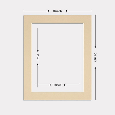 AK Frames 20x16 Ivory Picture Mounts to Fit 16x12 Aperture Size - Mount ...