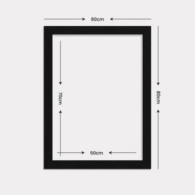AK Frames 80x60 cm Black Picture Mounts to Fit 70x50 cm Aperture Size ...