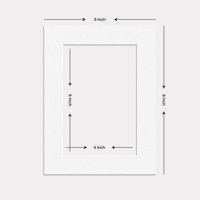 AK Frames 8x6 White Picture Mounts to Fit 6x4 Aperture Size - Mount ...