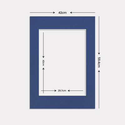 AK Frames A2 Blue Picture Mounts to Fit A3 Aperture Size - Mount Board ...