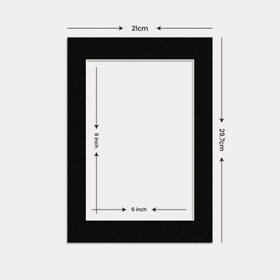 AK Frames A4 Black Picture Mounts to Fit 9x6 Aperture Size - Mount ...