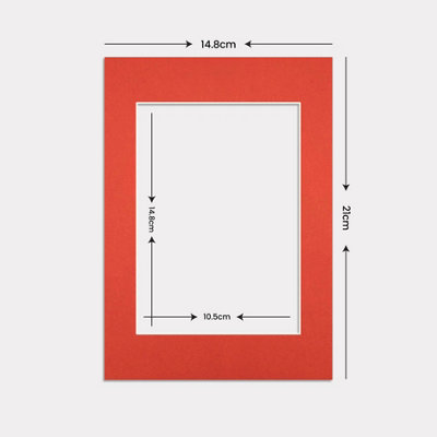 AK Frames A5 Poppy Red Picture Mounts to Fit A6 Aperture Size - Mount ...