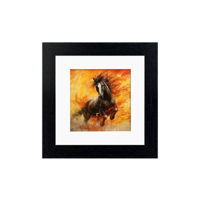 AK Frames Black 10x10 Frame with 8x8 Mount and Perspex Front