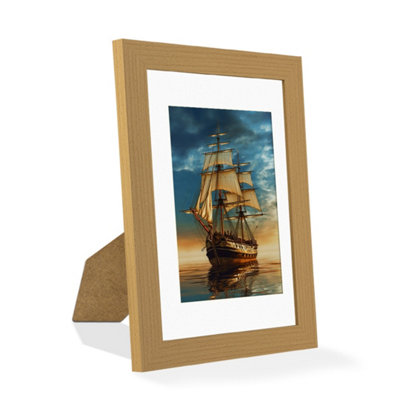 AK Frames Country Pine 8x6 Frame with 6x4 Mount and Perspex Front